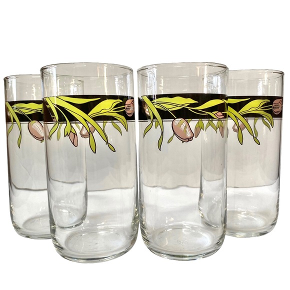 Libbey | Dining | Set Of 4 Vintage Libbey Tumbler Drinking Glasses ...